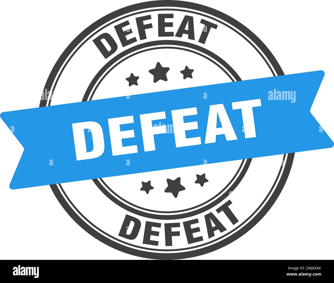 defeat stamp. defeat round sign. label on transparent background Stock ...