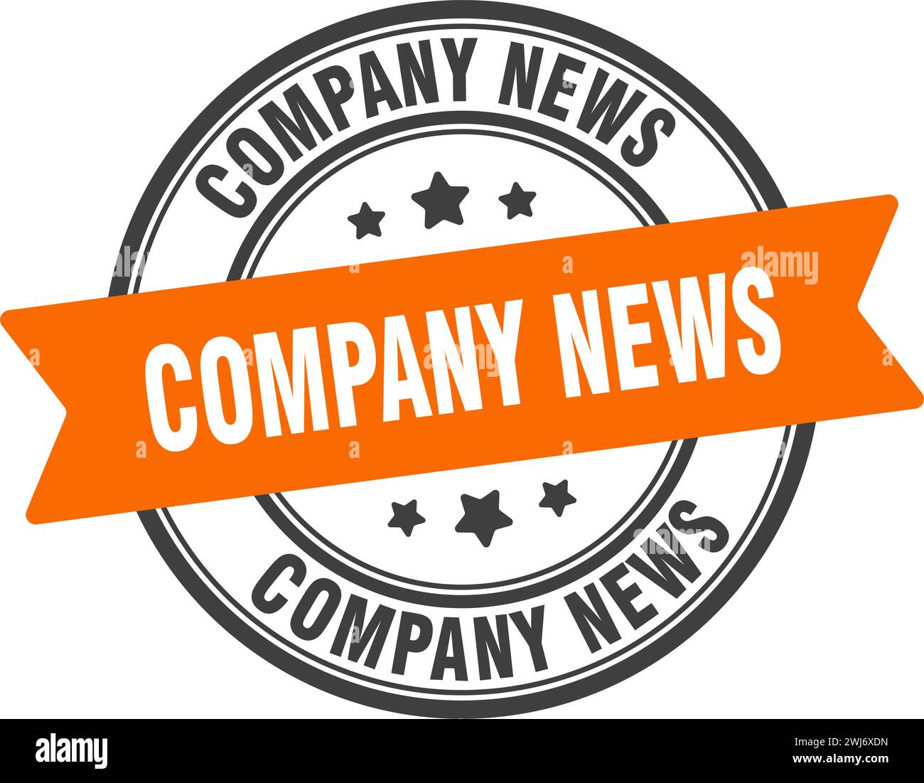 company news stamp. company news round sign. label on transparent ...