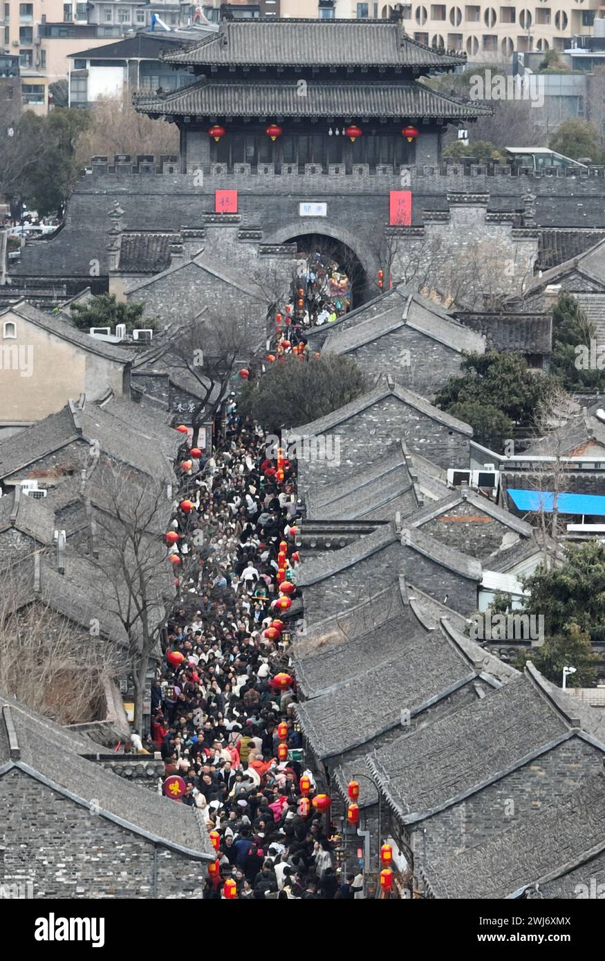 Beijing, China. 13th Feb, 2024. An aerial drone photo taken on Feb. 13 ...