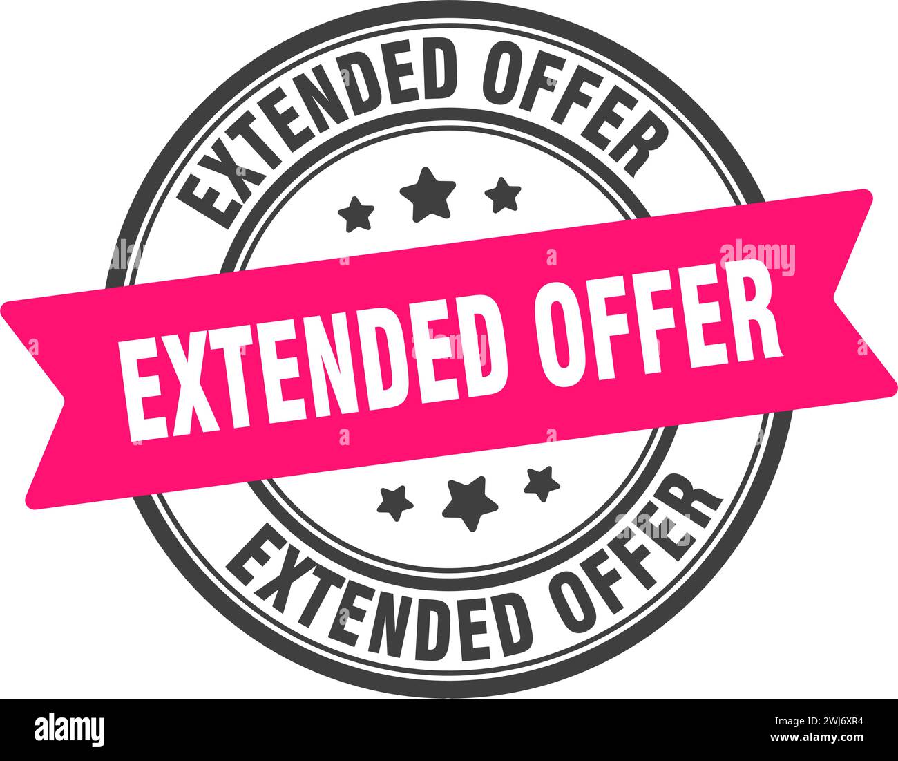 extended offer stamp. extended offer round sign. label on transparent ...