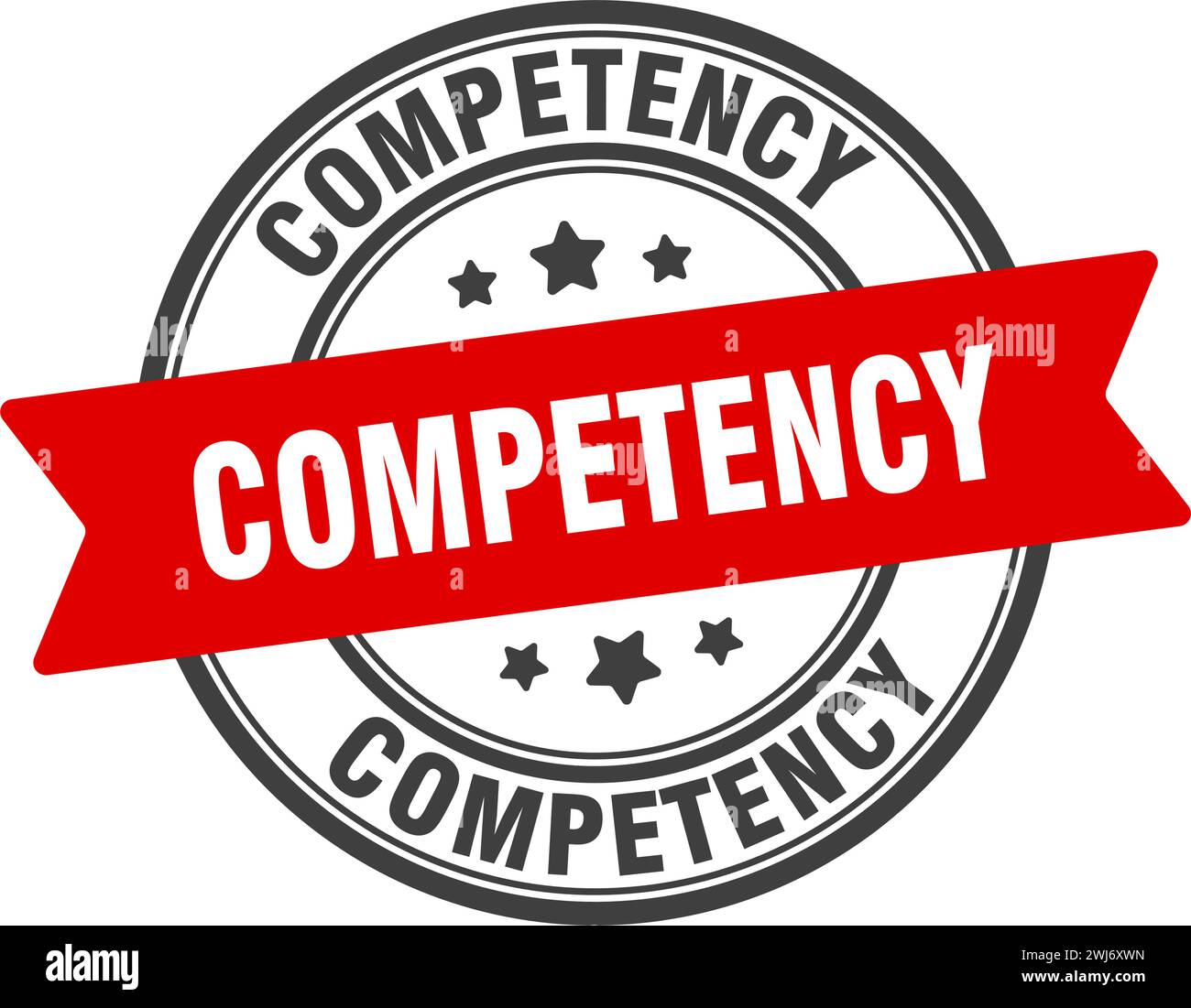 competency stamp. competency round sign. label on transparent ...