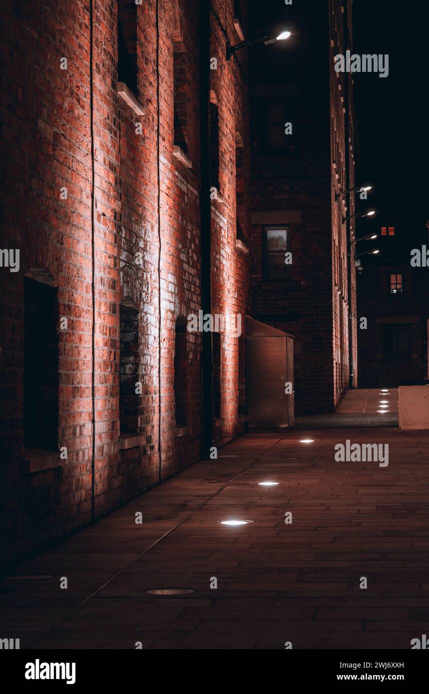 Red brick Victorian warehouses at the historic docks at Gloucester at ...