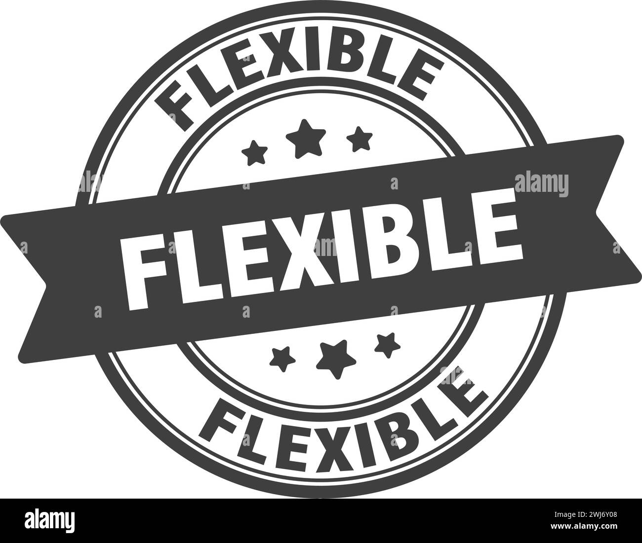 flexible stamp. flexible round sign. label on transparent background ...