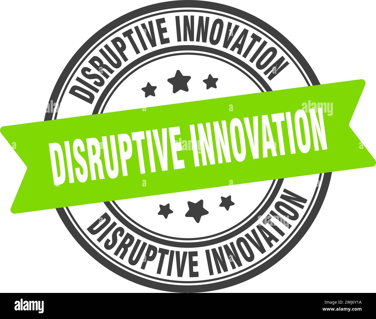 disruptive innovation stamp. disruptive innovation round sign. label on ...