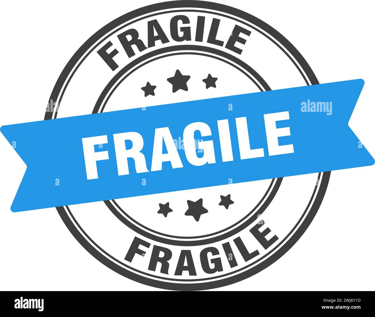 fragile stamp. fragile round sign. label on transparent background ...