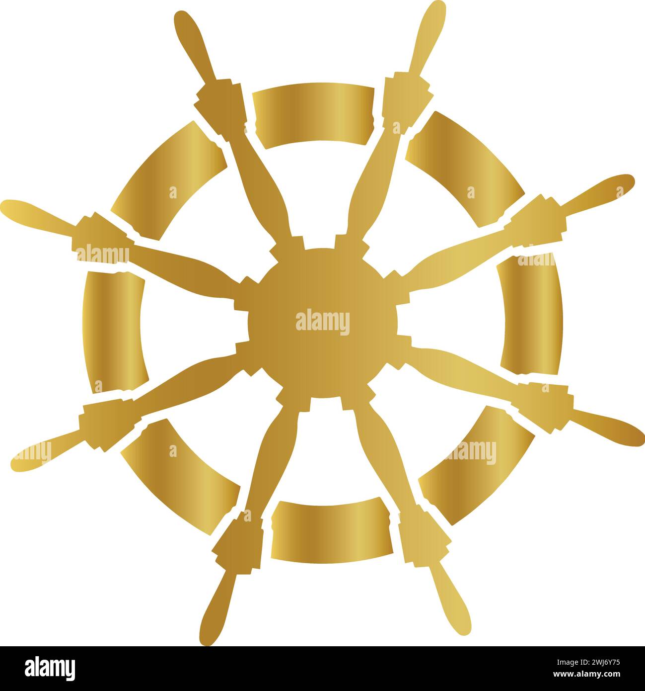 golden ship wheel silhouette Stock Vector Image & Art - Alamy