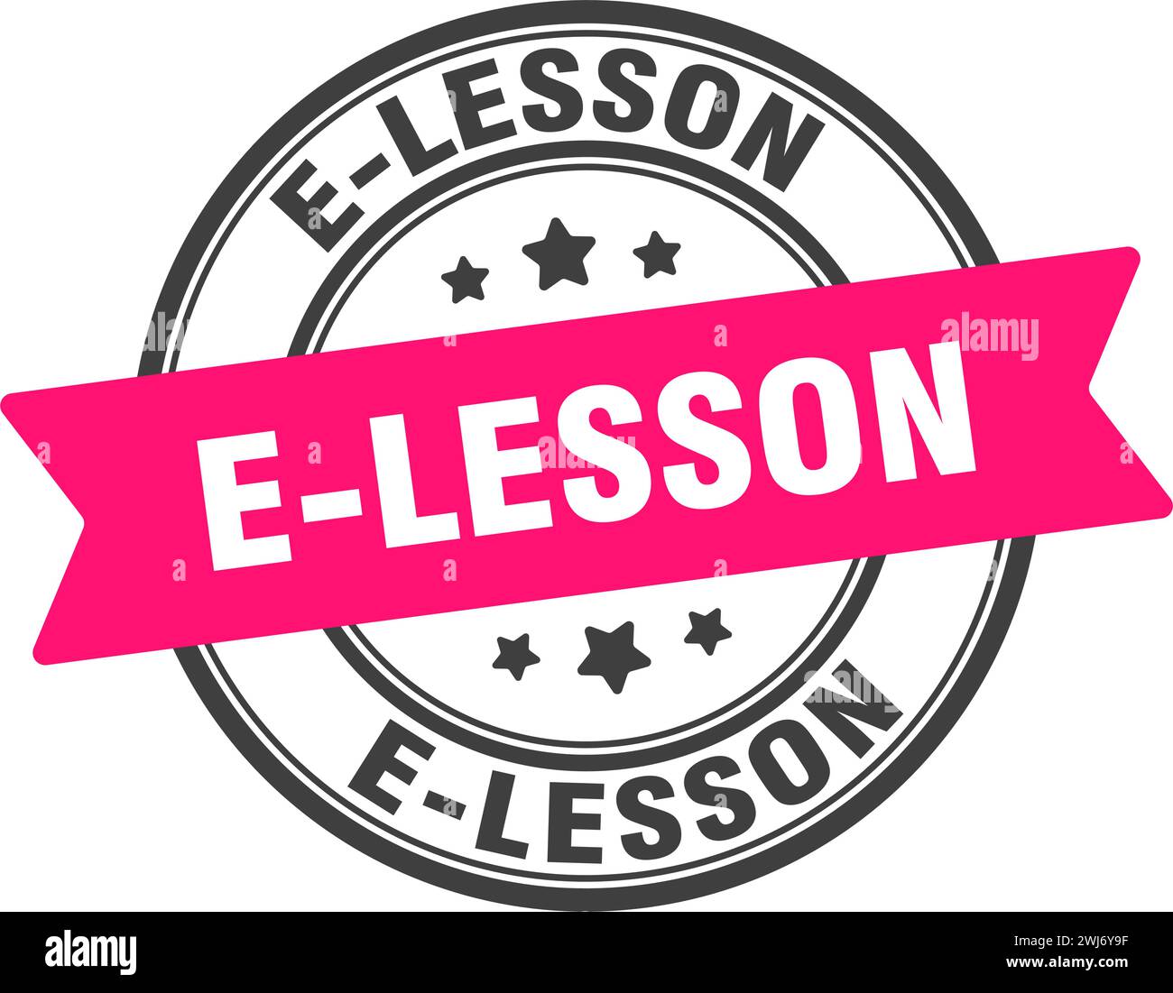 e-lesson stamp. e-lesson round sign. label on transparent background ...