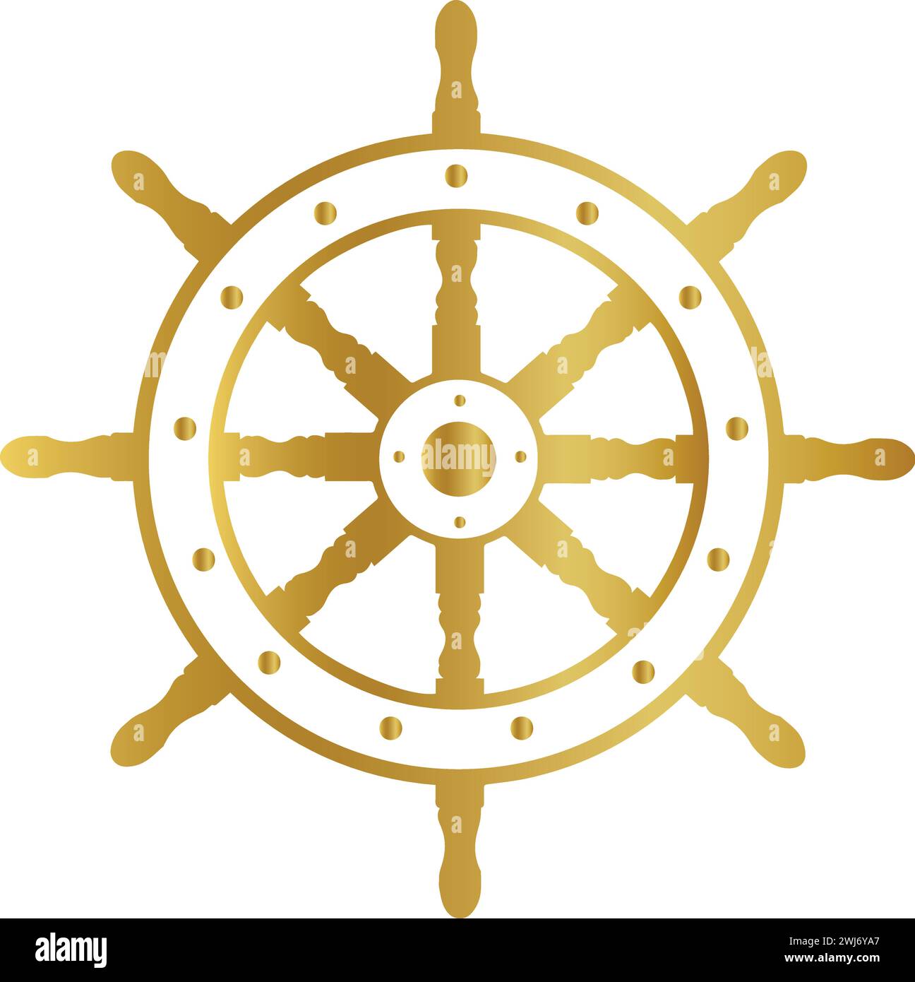 golden ship wheel silhouette Stock Vector Image & Art - Alamy