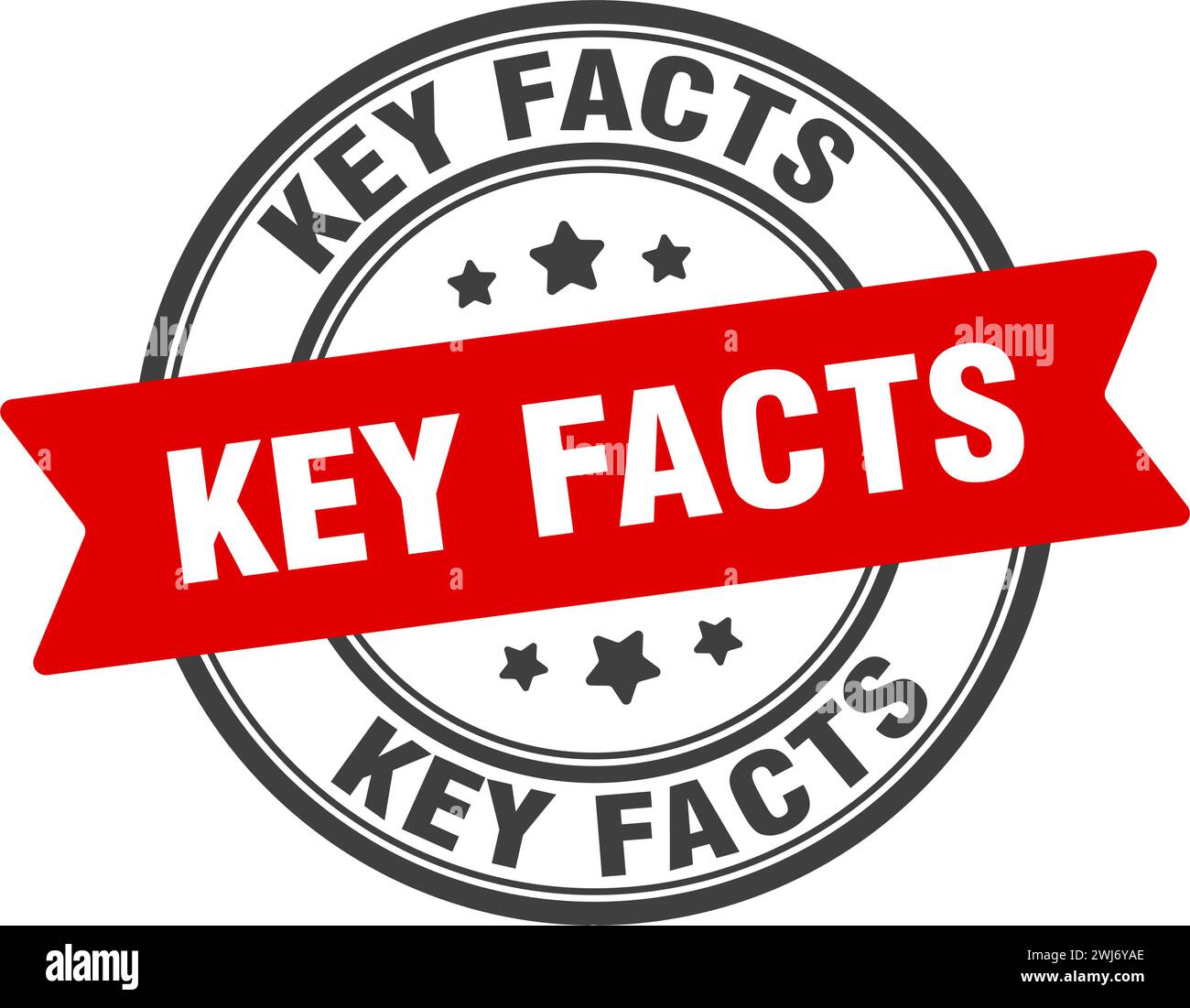key facts stamp. key facts round sign. label on transparent background ...