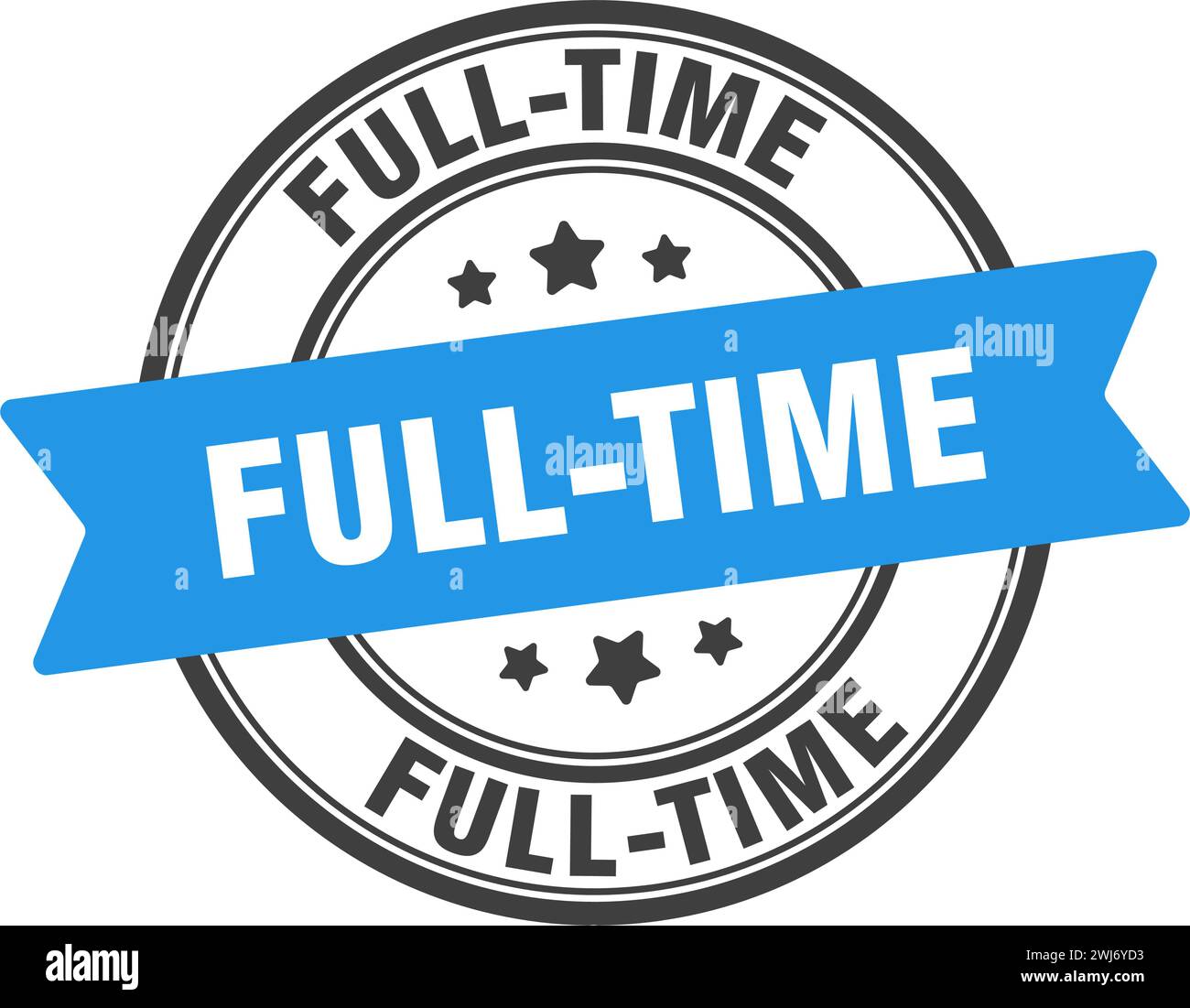 full-time stamp. full-time round sign. label on transparent background ...