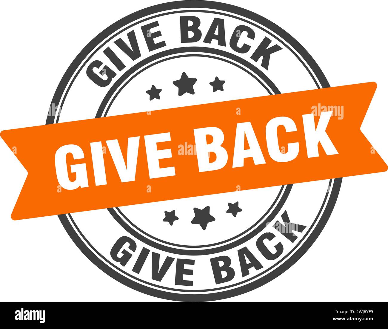 give back stamp. give back round sign. label on transparent background ...