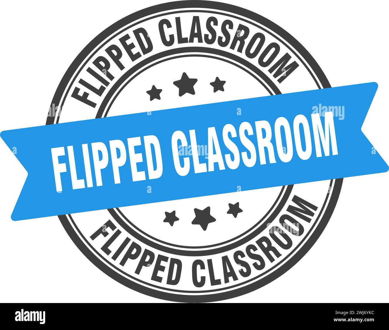 flipped classroom stamp. flipped classroom round sign. label on ...