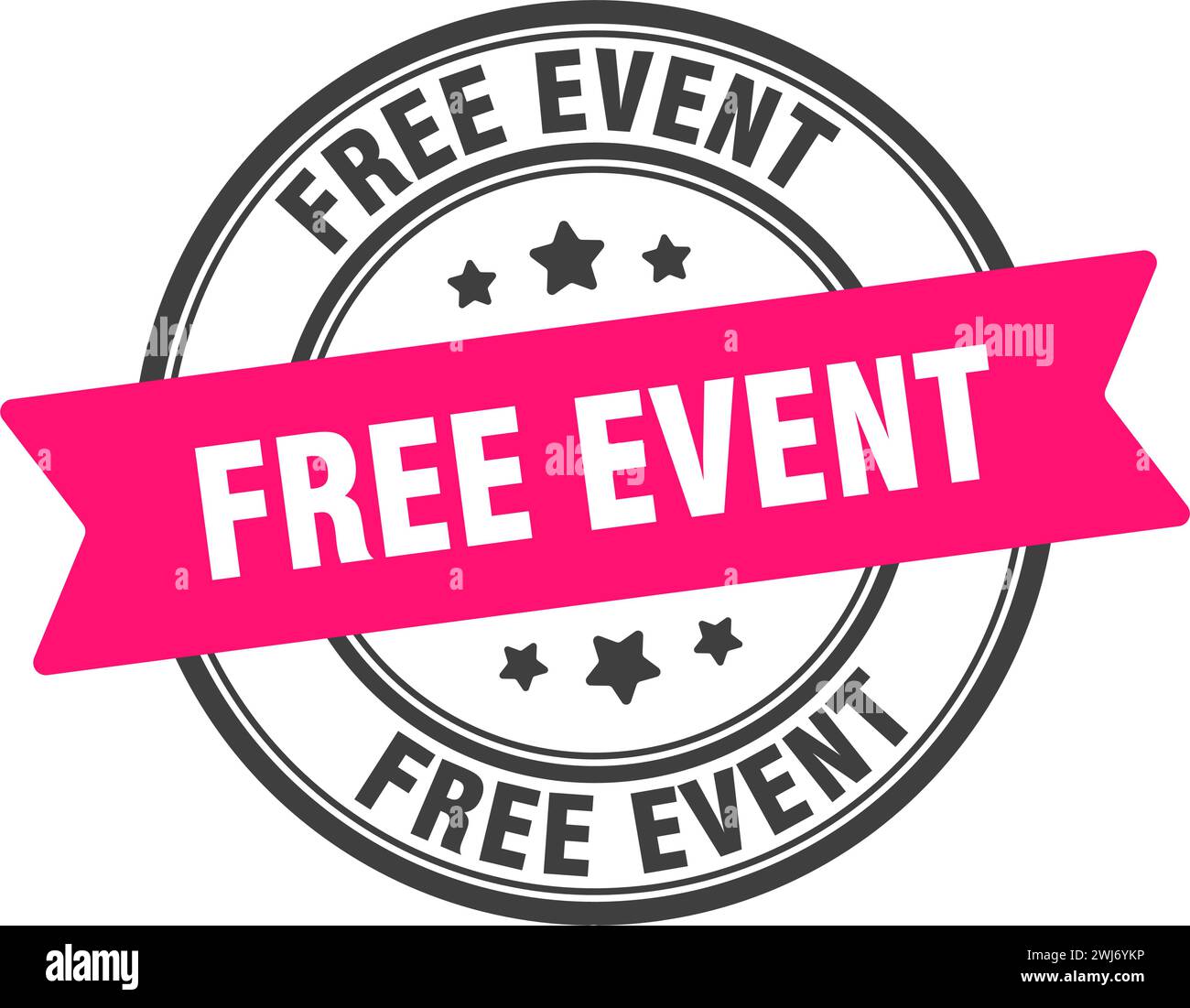free event stamp. free event round sign. label on transparent ...