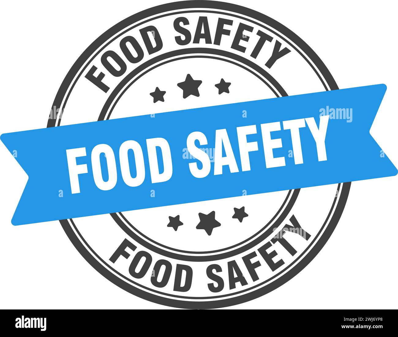 food safety stamp. food safety round sign. label on transparent ...