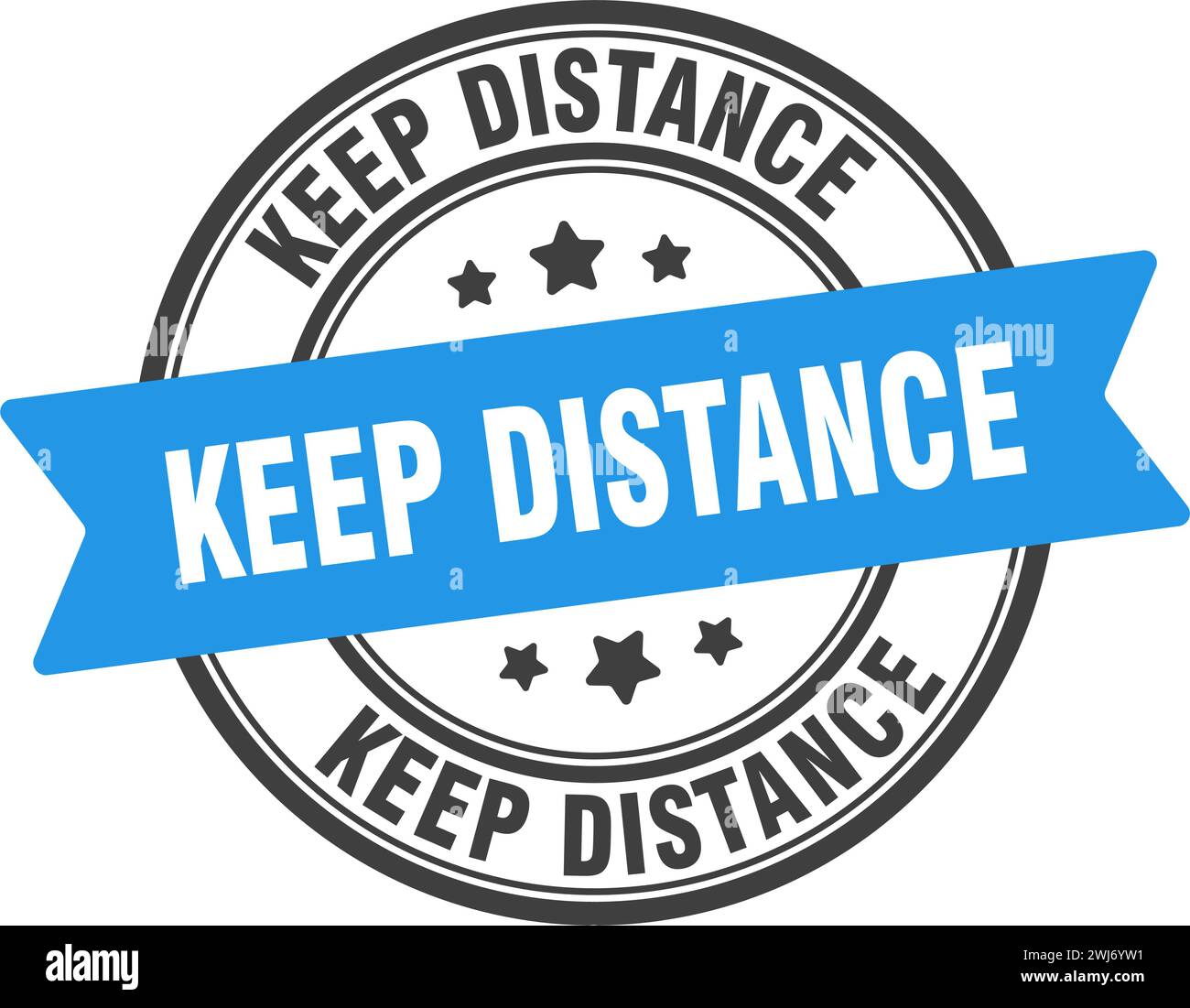keep distance stamp. keep distance round sign. label on transparent ...