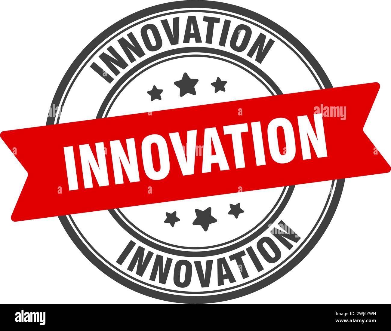 innovation stamp. innovation round sign. label on transparent ...