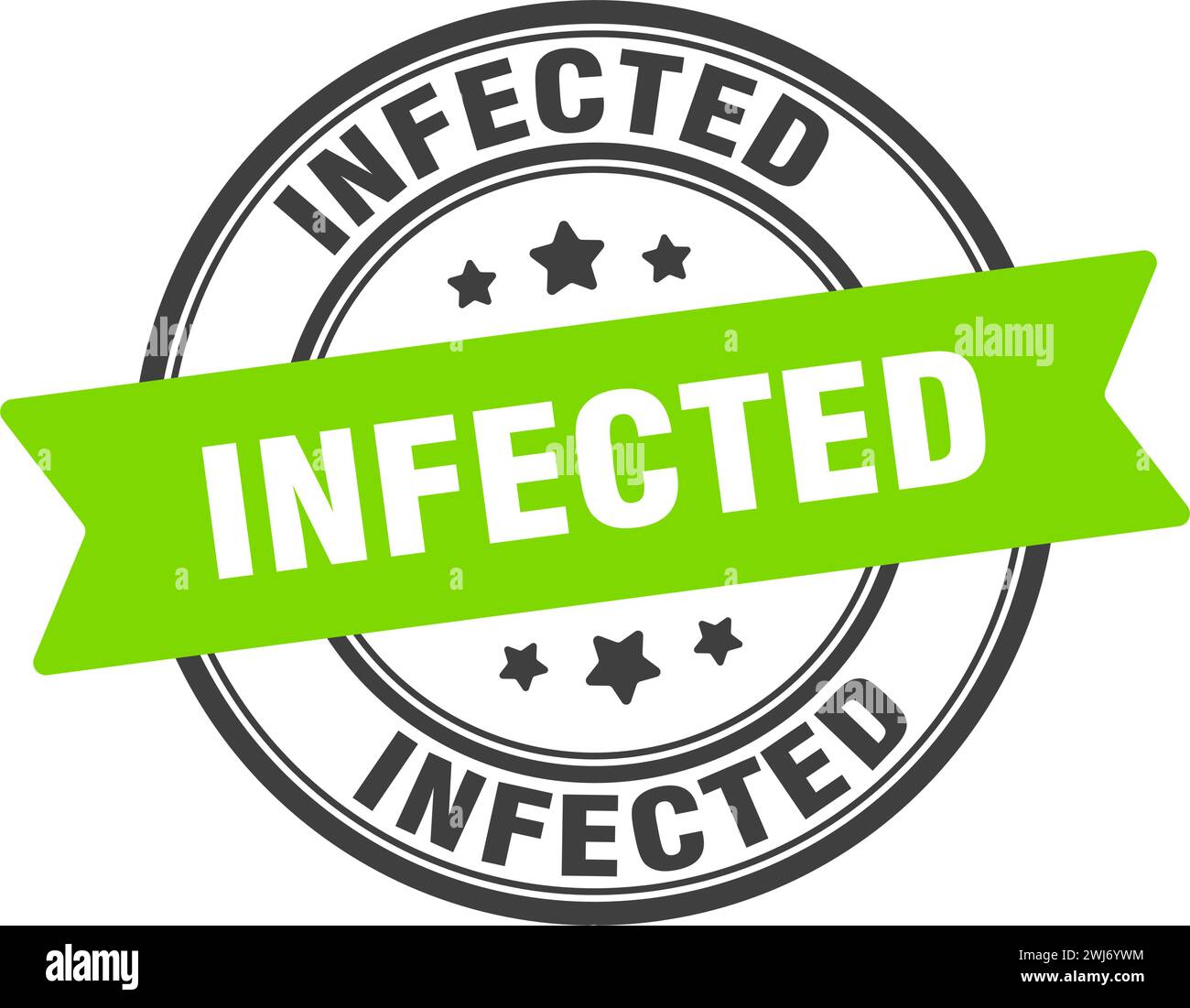 infected stamp. infected round sign. label on transparent background ...