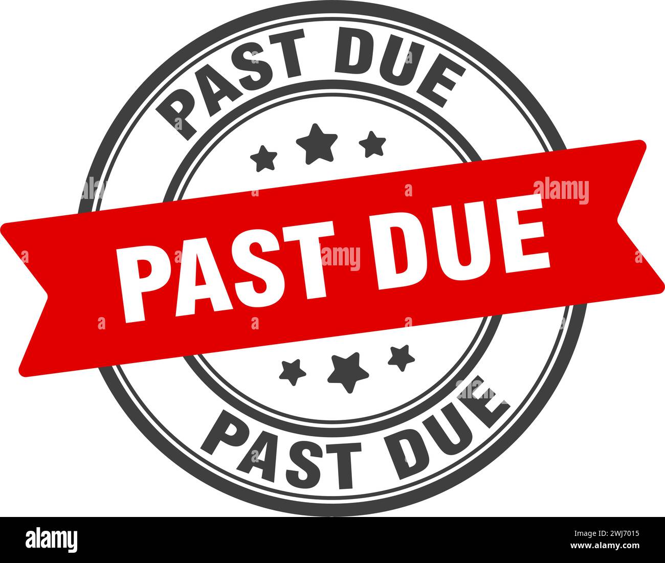 past due stamp. past due round sign. label on transparent background ...