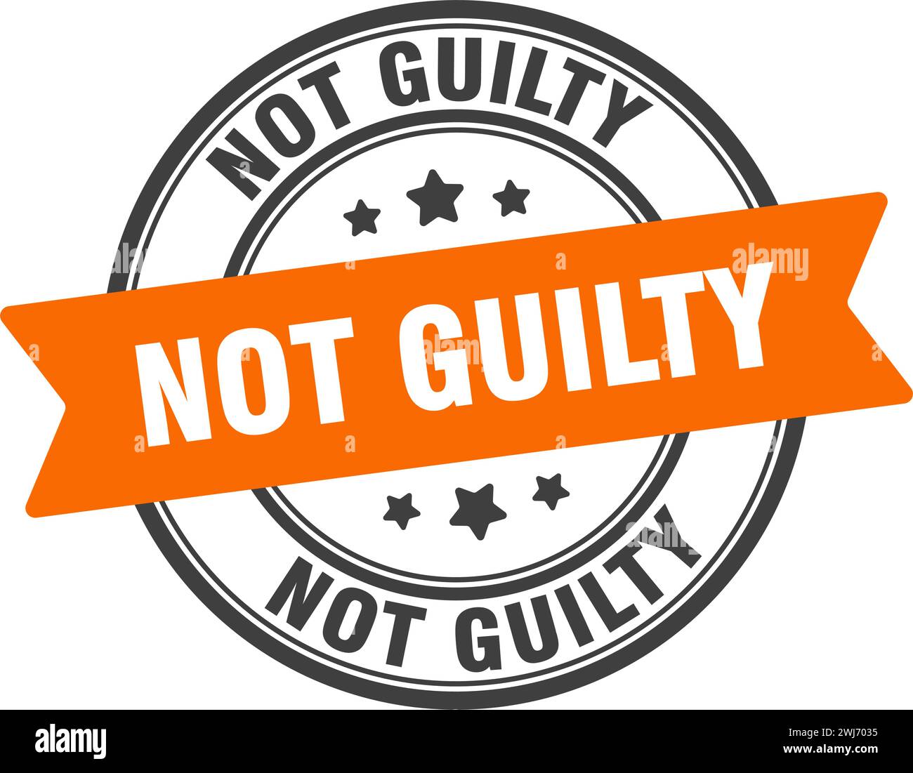 not guilty stamp. not guilty round sign. label on transparent ...