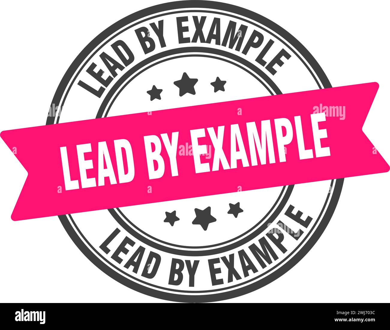 lead by example stamp. lead by example round sign. label on transparent ...