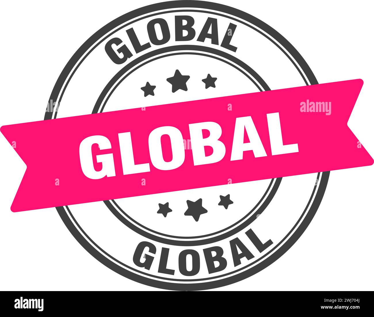 global stamp. global round sign. label on transparent background Stock ...