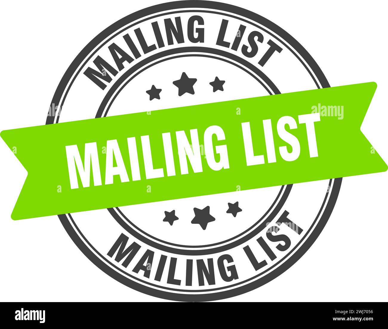 mailing list stamp. mailing list round sign. label on transparent background Stock Vector Image ...