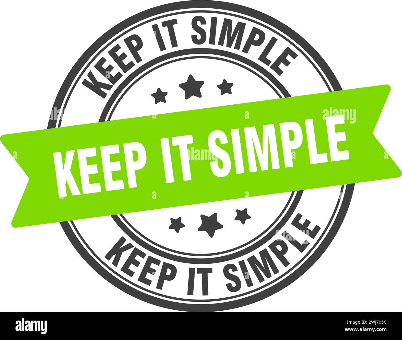 keep it simple stamp. keep it simple round sign. label on transparent ...