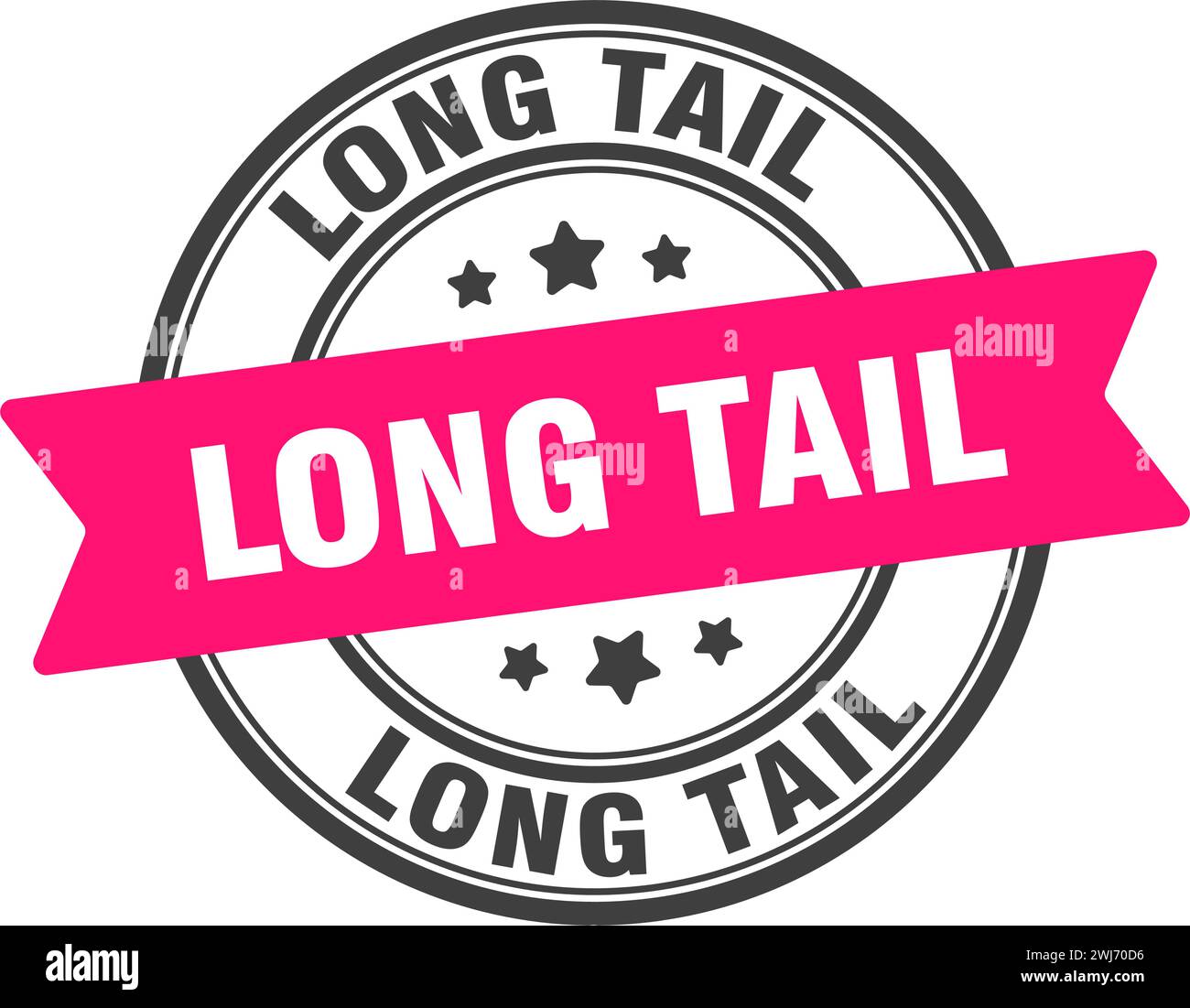 long tail stamp. long tail round sign. label on transparent background ...