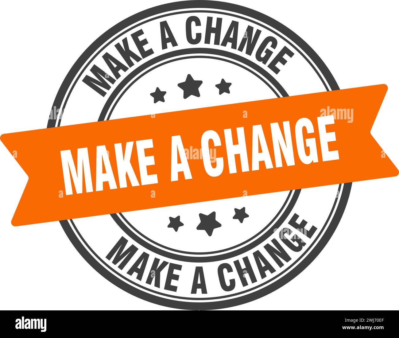 make a change stamp. make a change round sign. label on transparent ...