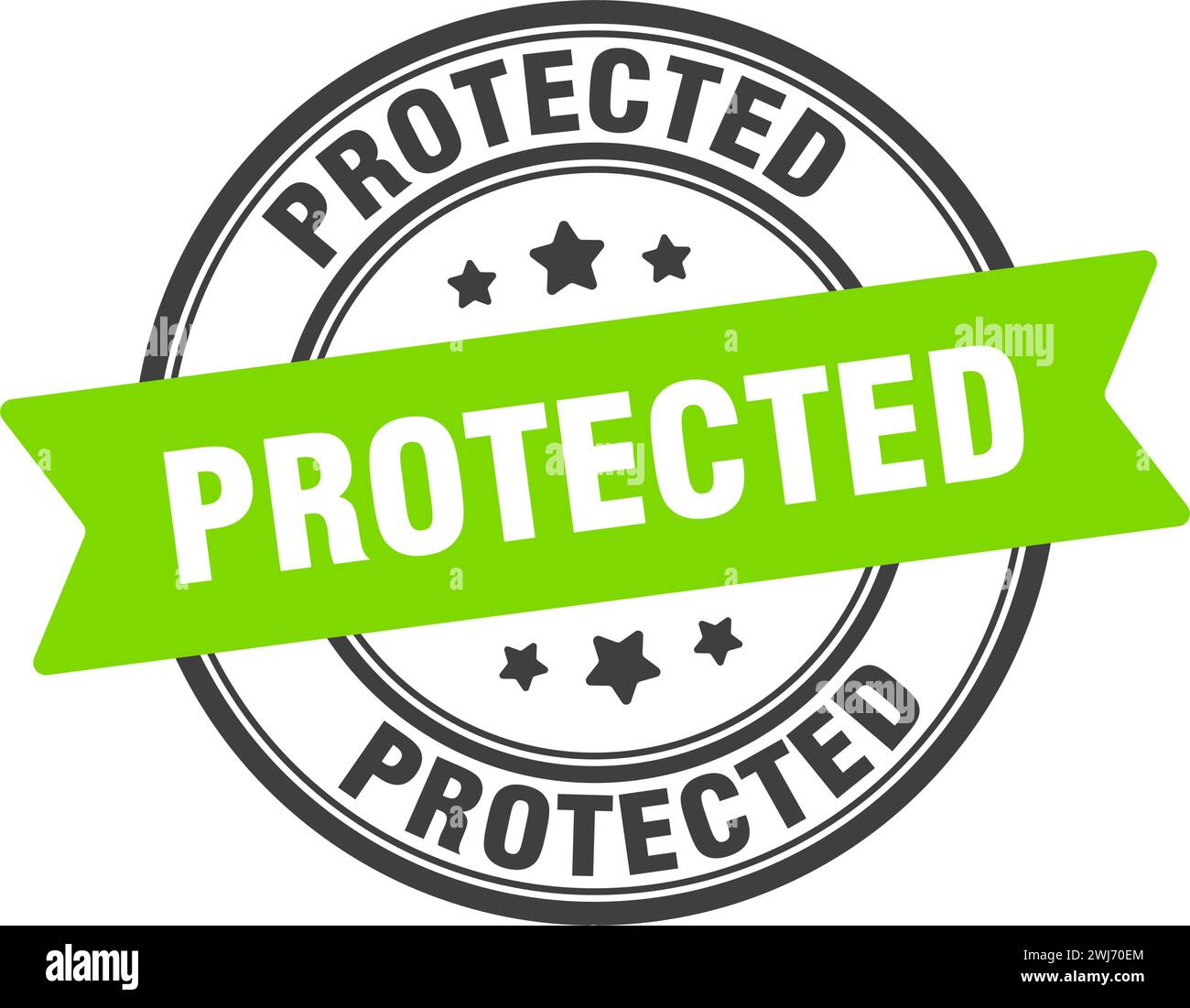 protected stamp. protected round sign. label on transparent background Stock Vector Image & Art ...