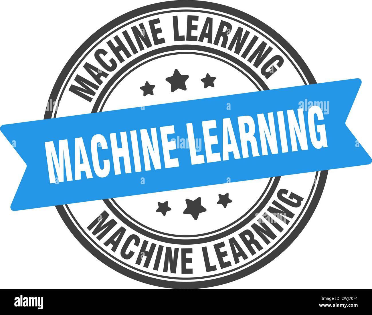 machine learning stamp. machine learning round sign. label on ...