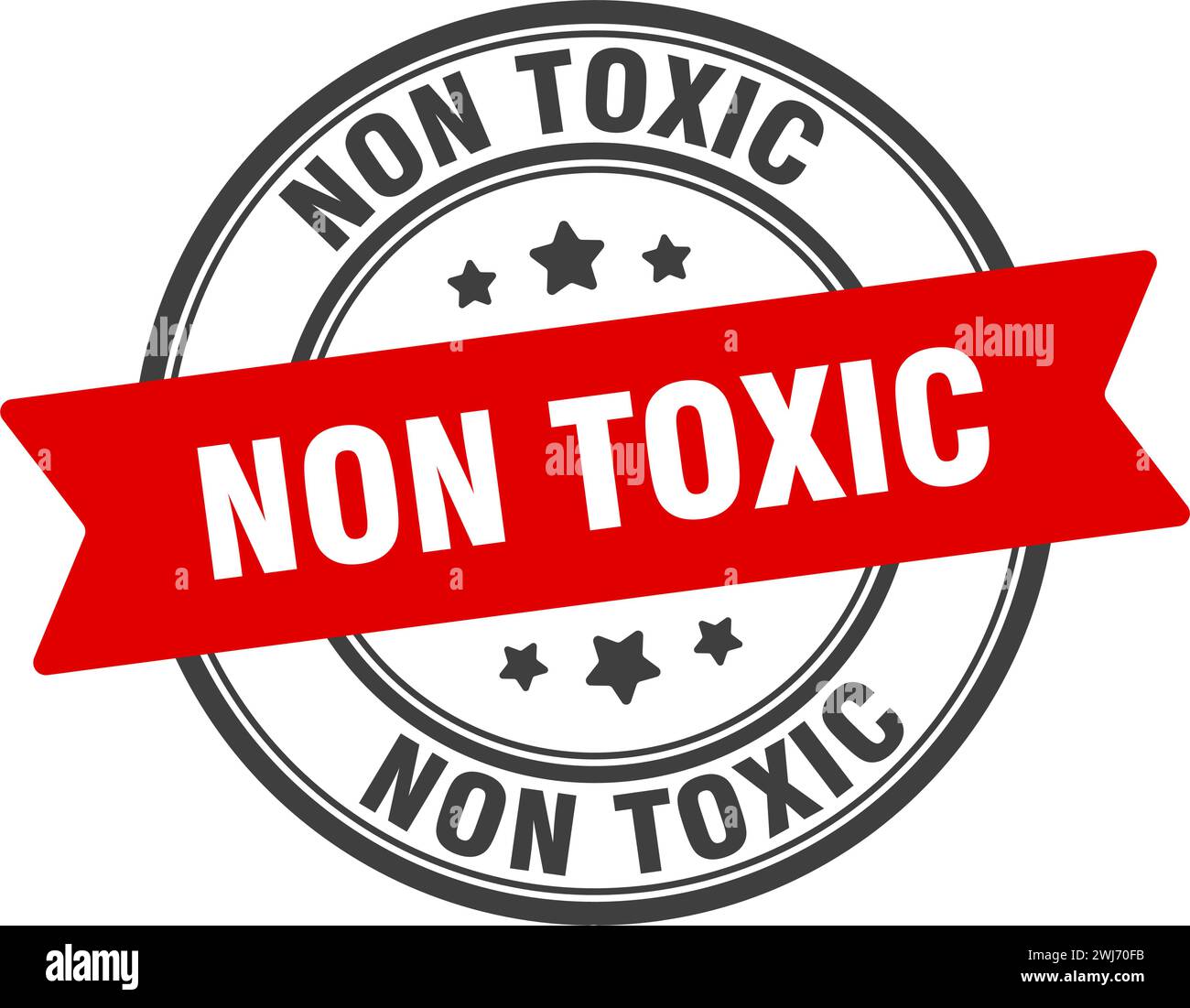 non toxic stamp. non toxic round sign. label on transparent background ...