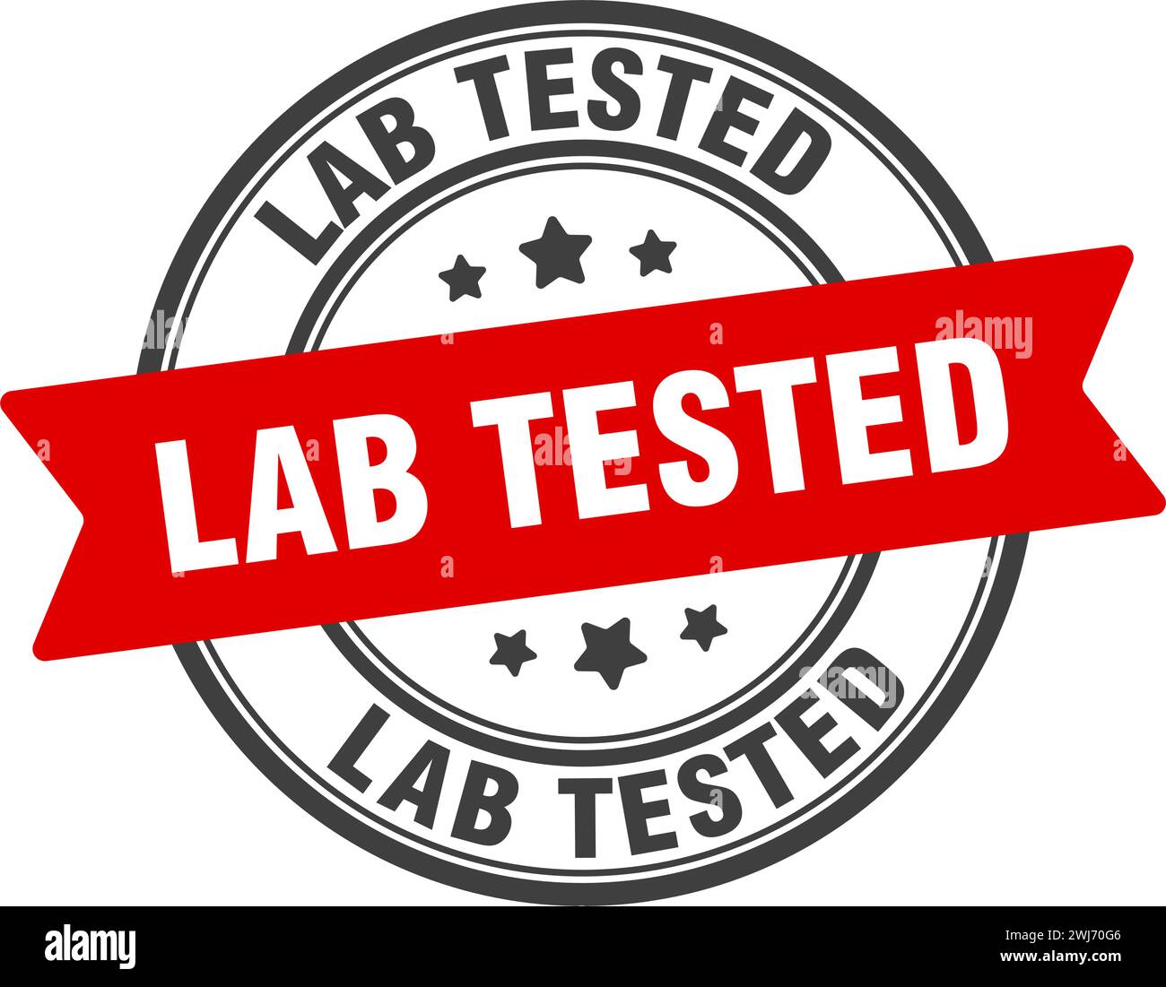 lab tested stamp. lab tested round sign. label on transparent ...