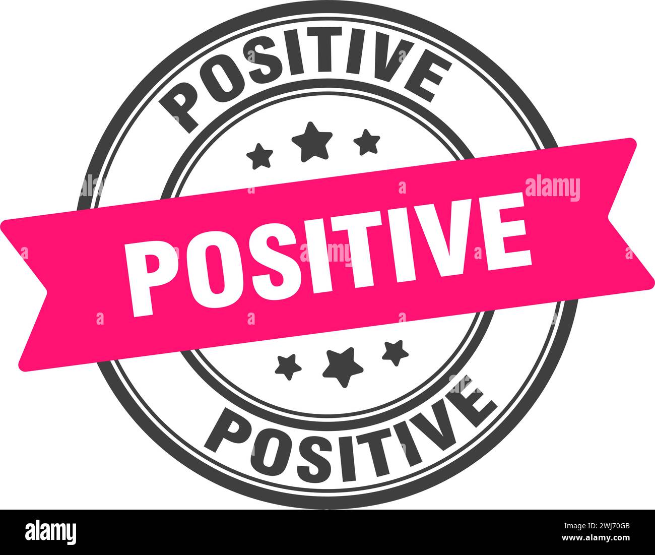 positive stamp. positive round sign. label on transparent background ...