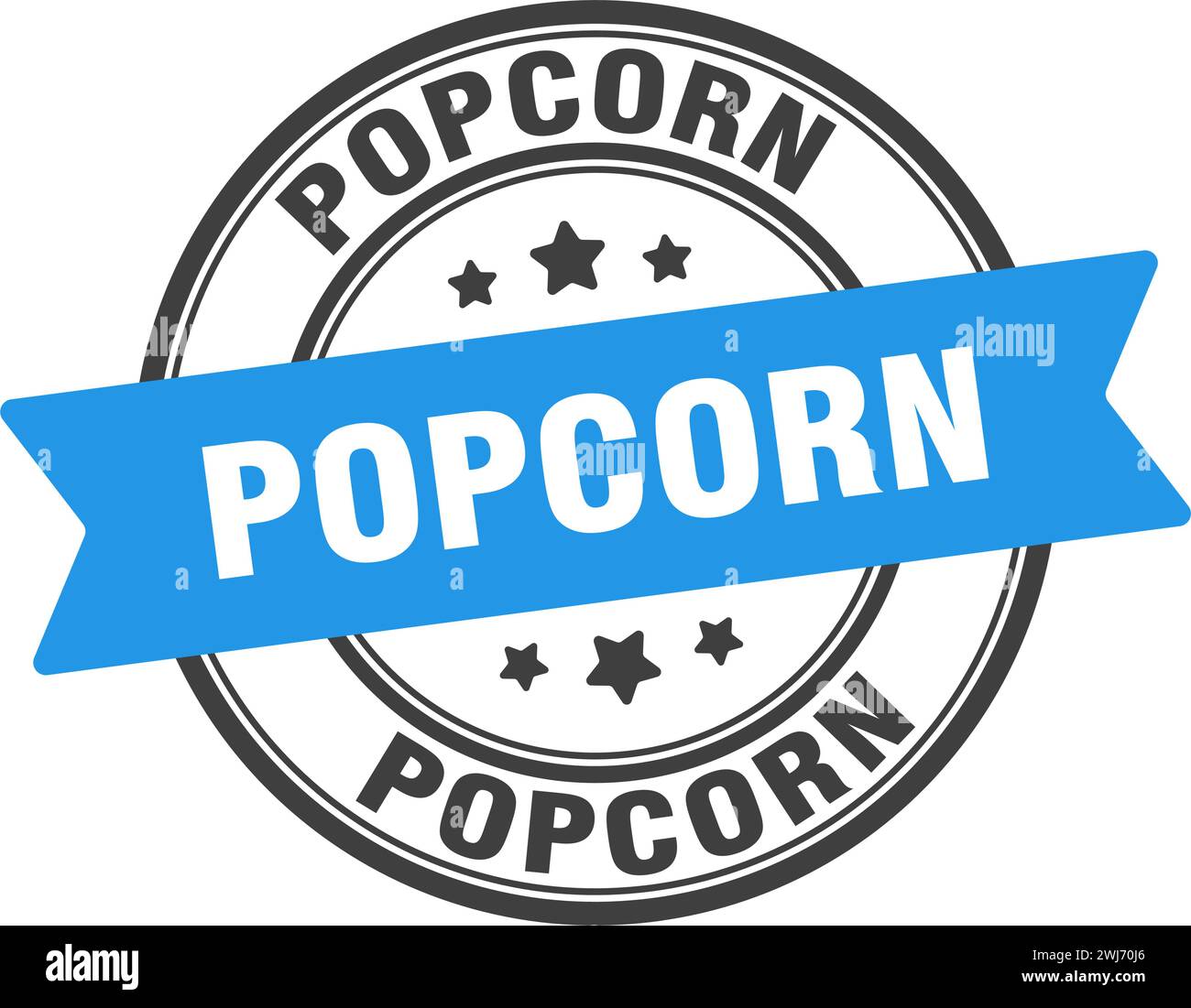 popcorn stamp. popcorn round sign. label on transparent background ...