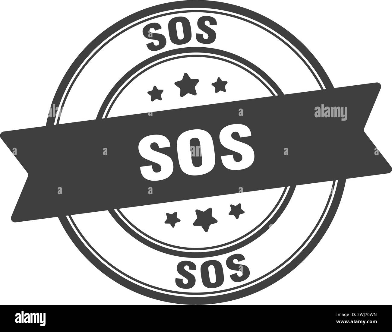 sos stamp. sos round sign. label on transparent background Stock Vector ...
