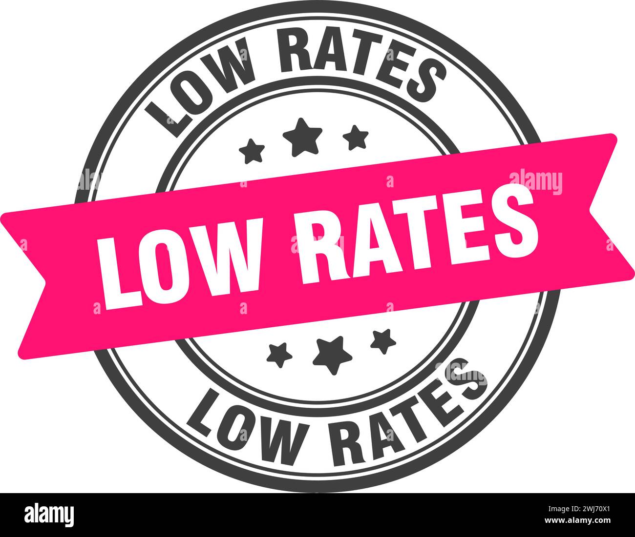 low rates stamp. low rates round sign. label on transparent background ...