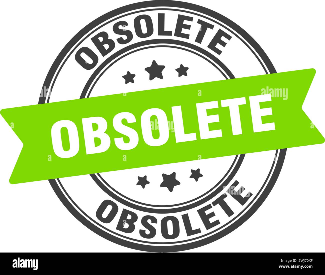 obsolete stamp. obsolete round sign. label on transparent background ...