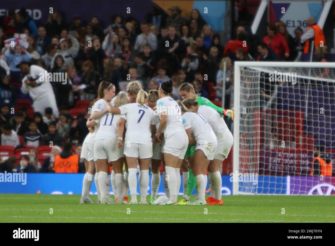England team huddle England v Austria UEFA Womens Euro 6 July 2022 Old ...