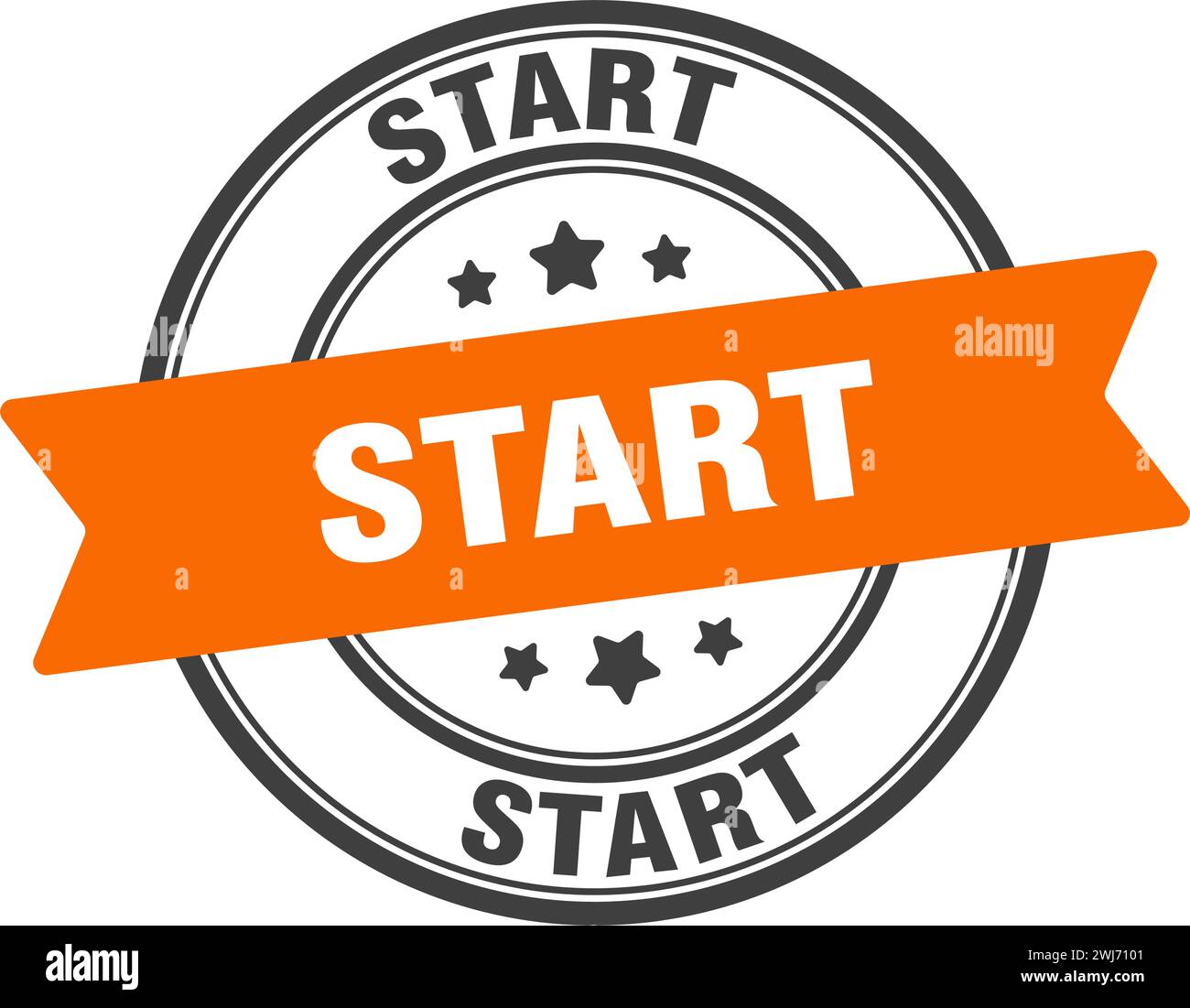 start stamp. start round sign. label on transparent background Stock ...