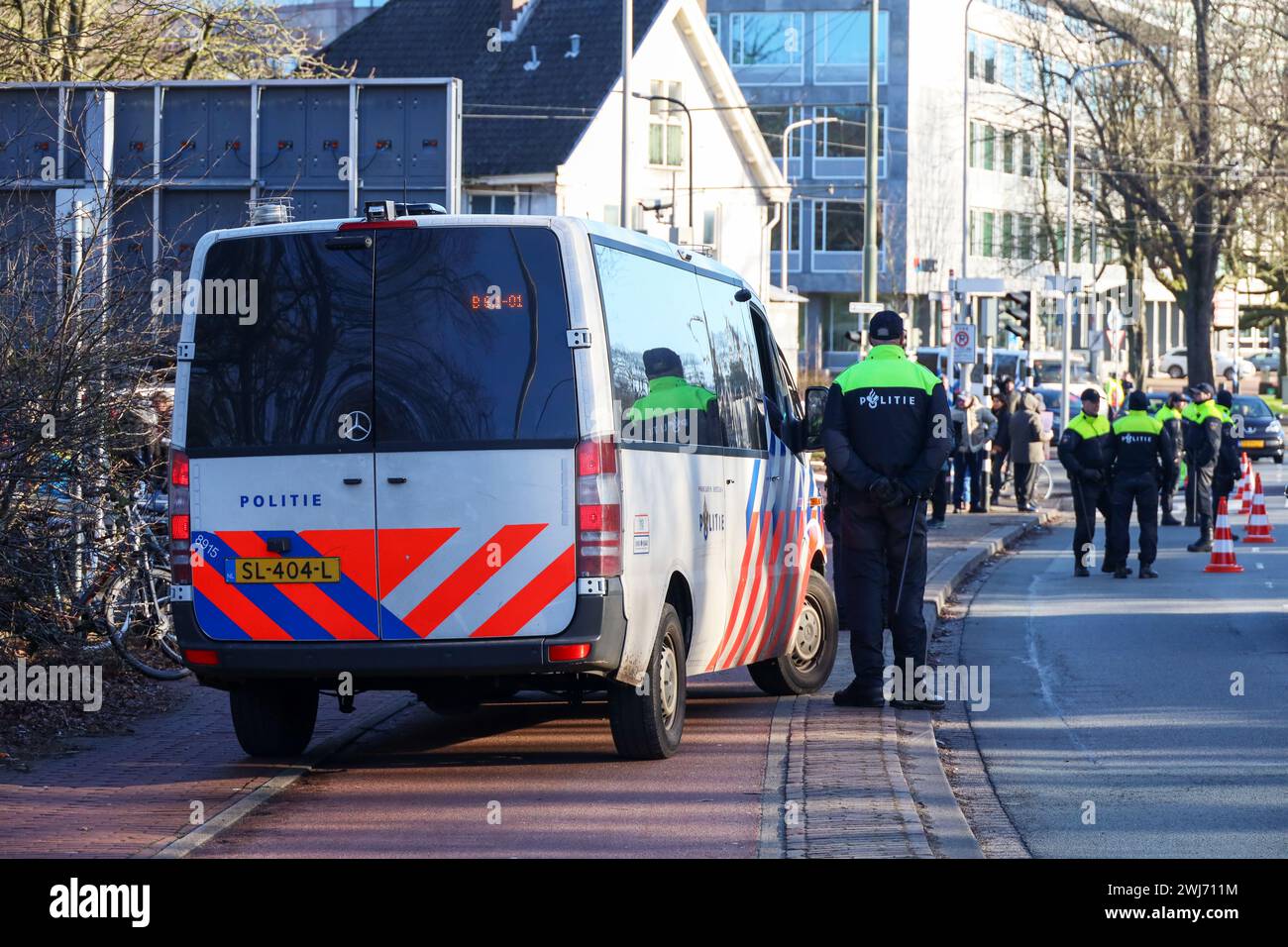 Police (Politie) men and vehicles as riot police at a demonstration in ...