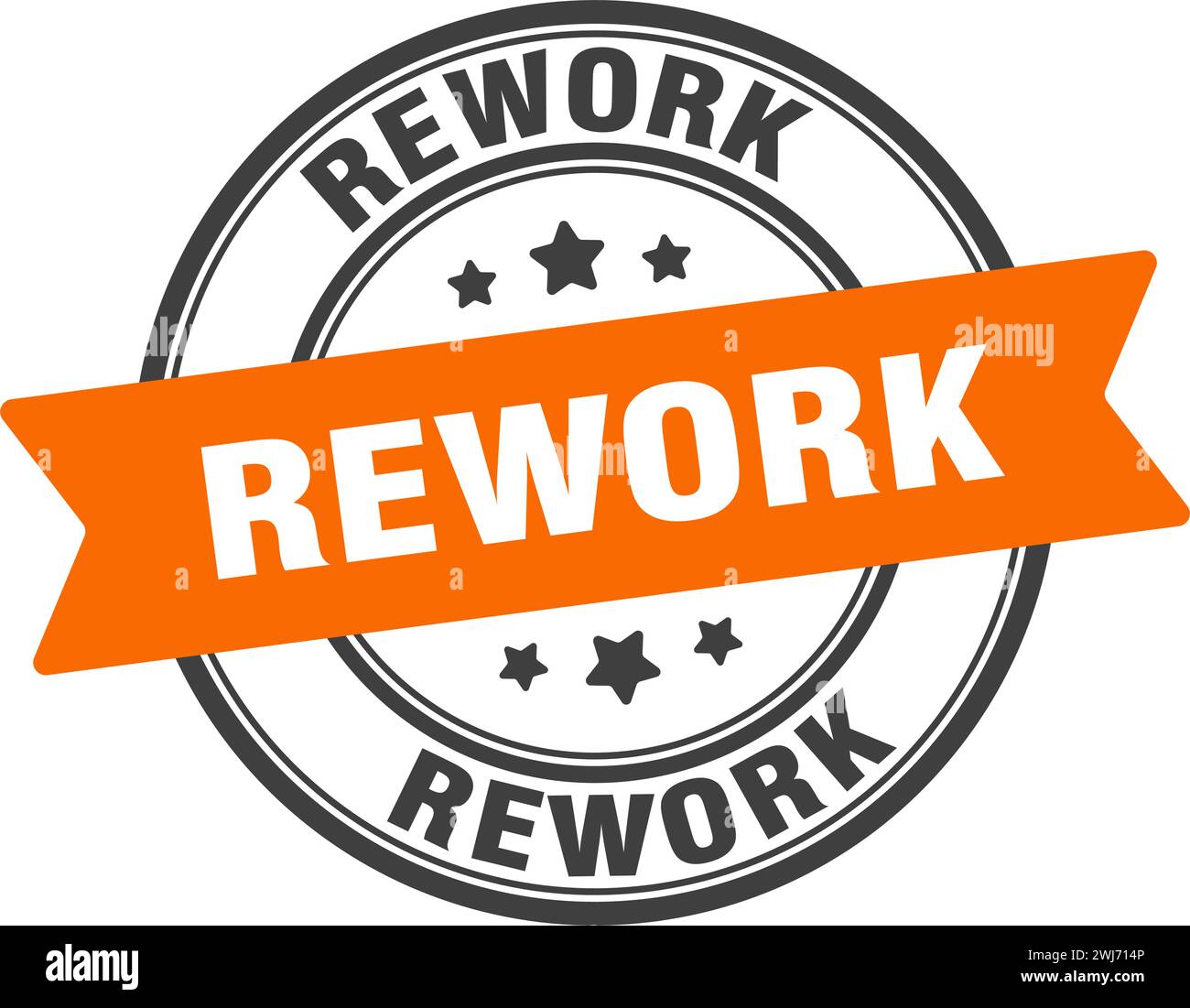 rework stamp. rework round sign. label on transparent background Stock ...
