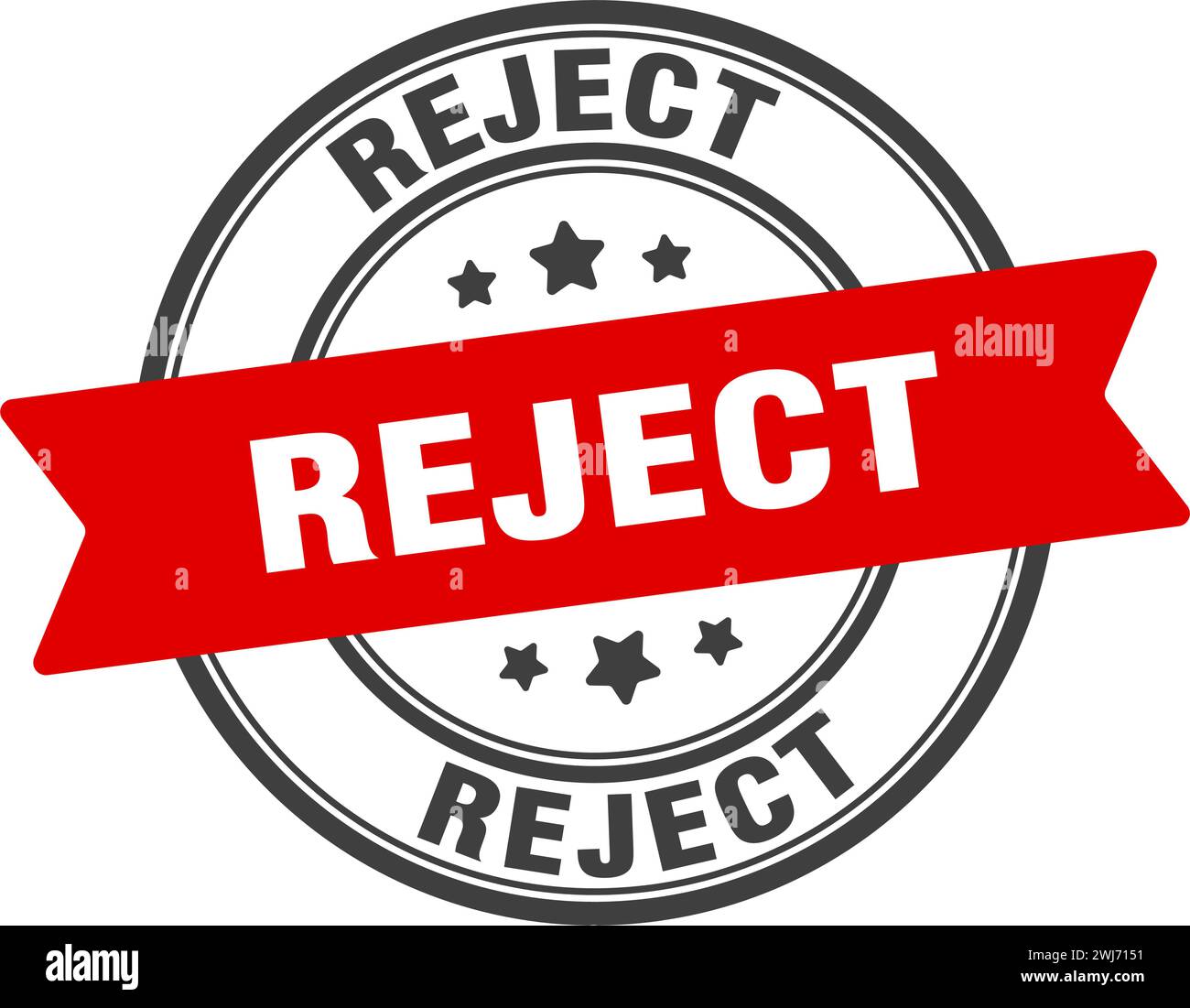 reject stamp. reject round sign. label on transparent background Stock ...