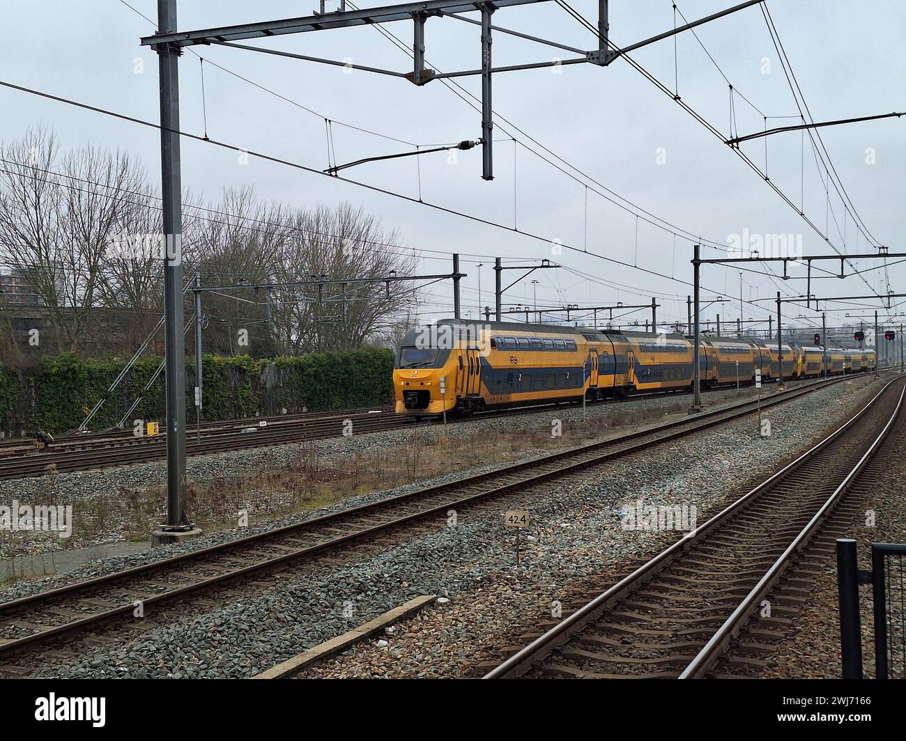 VIRM double deck intercity train on railroad track at Rotterdam ...