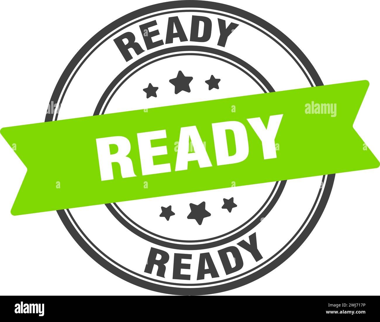 ready stamp. ready round sign. label on transparent background Stock ...