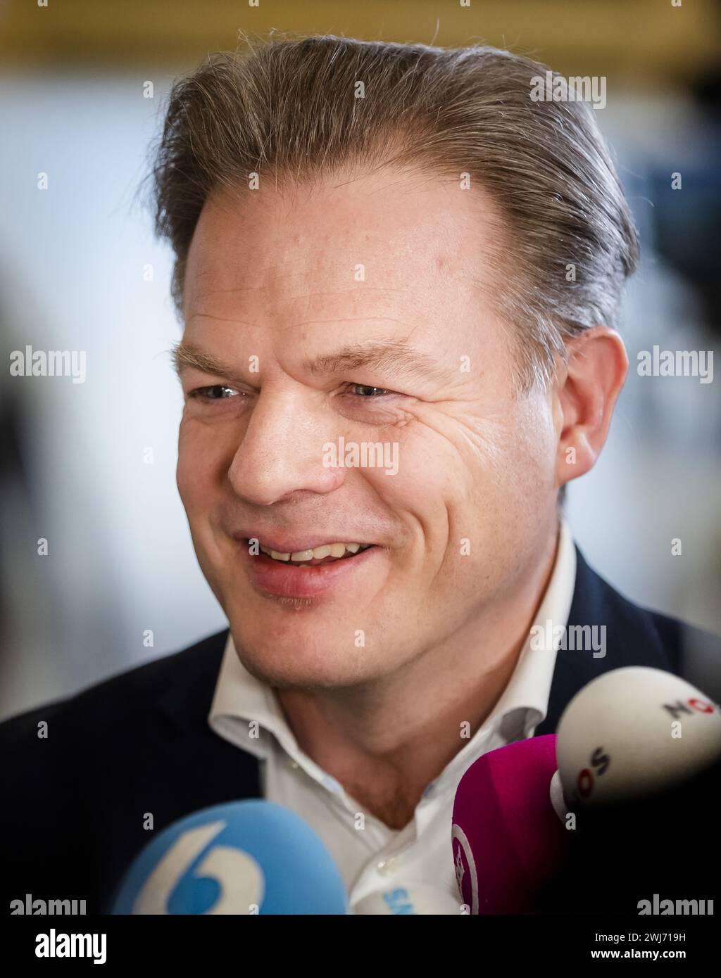 THE HAGUE - Pieter Omtzigt (NSC) speaks to the press during the weekly ...