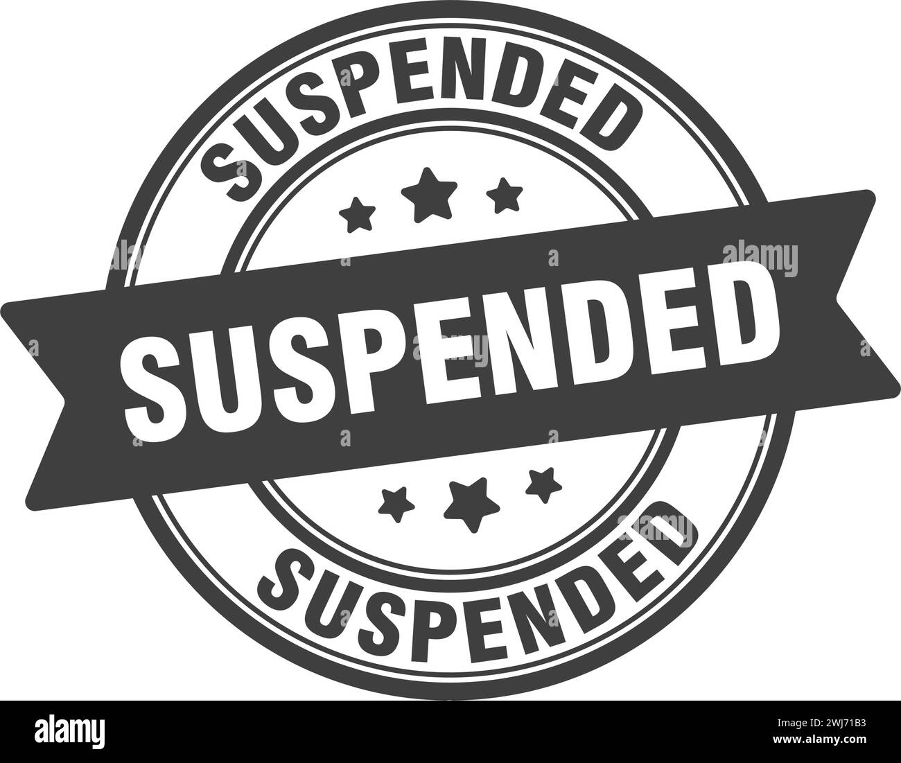 suspended stamp. suspended round sign. label on transparent background ...