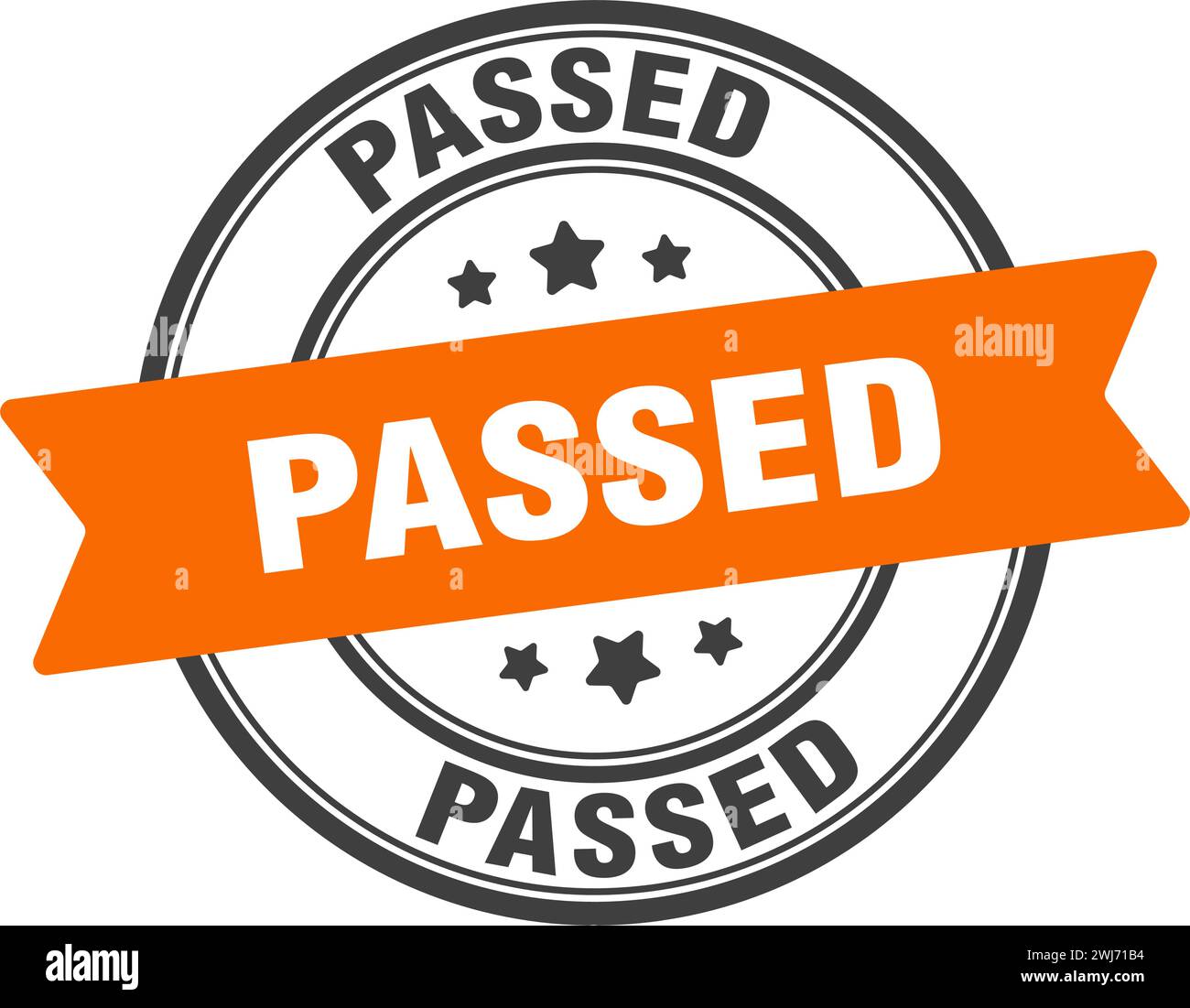 passed stamp. passed round sign. label on transparent background Stock ...