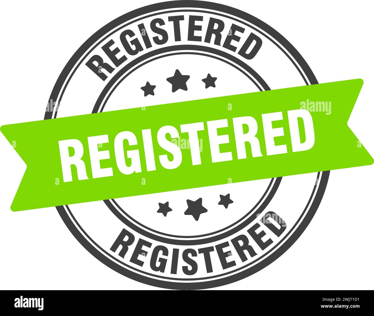 registered stamp. registered round sign. label on transparent ...