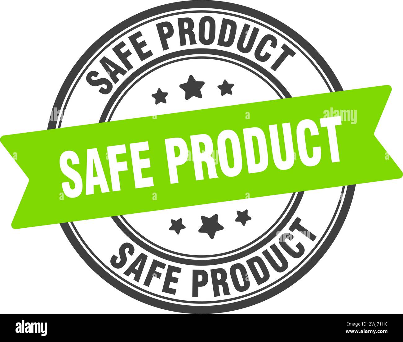 safe product stamp. safe product round sign. label on transparent ...